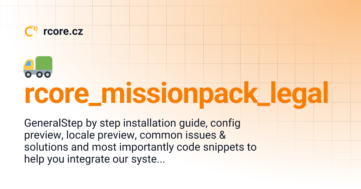 ‌🚛 rcore_missionpack_legal | rcore.cz