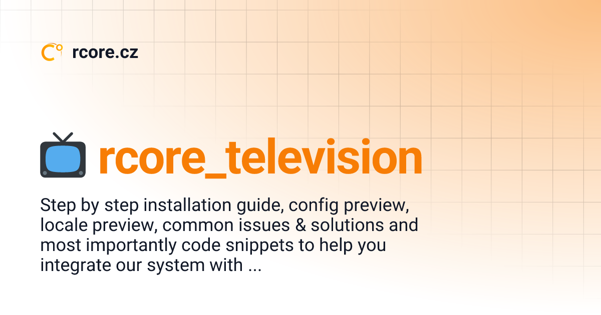 ‌📺 rcore_television | rcore.cz