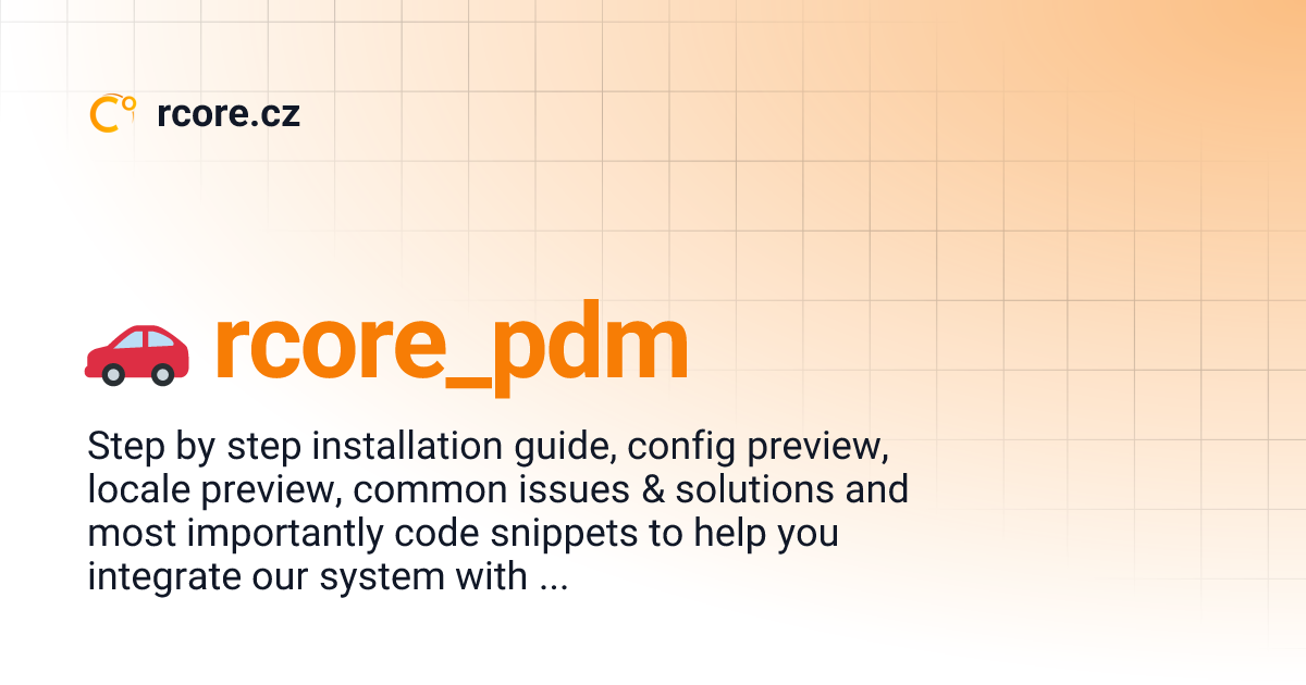 ‌🚗 rcore_pdm | rcore.cz
