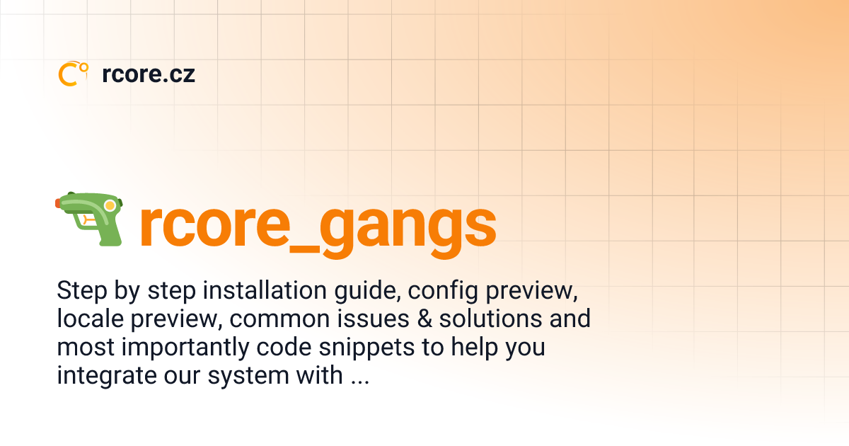 ‌🔫 rcore_gangs | rcore.cz