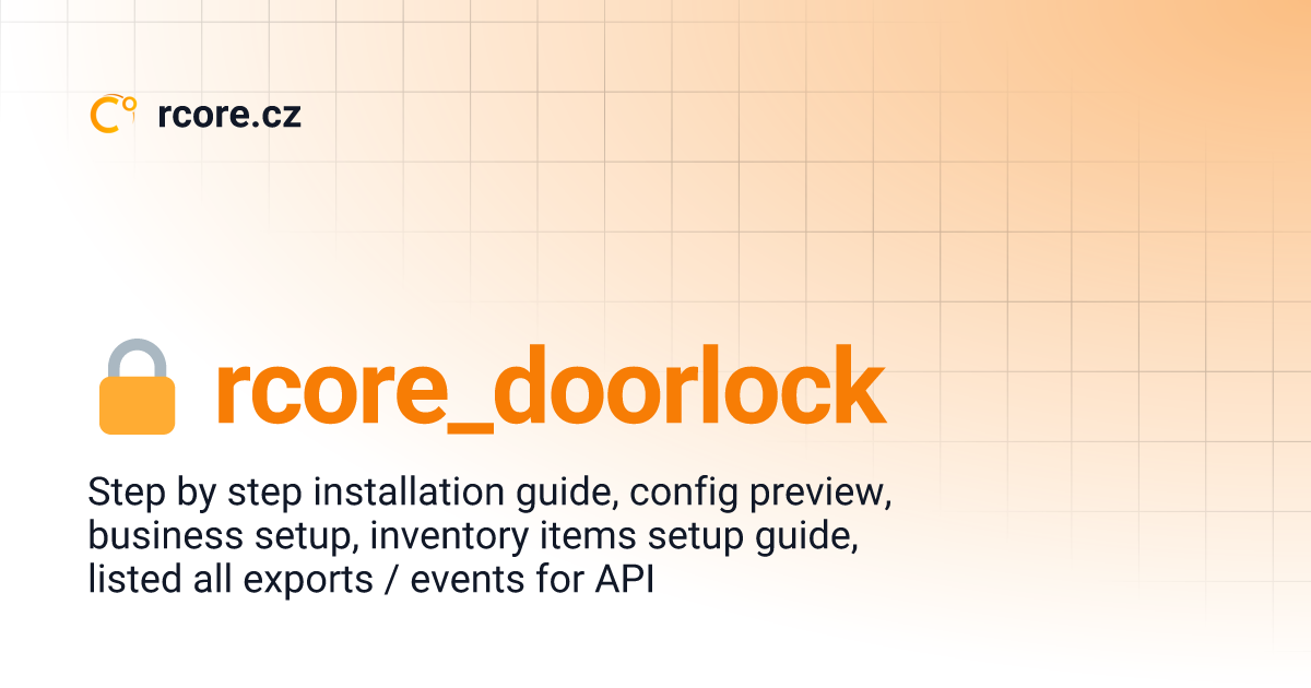 ‌🔒 rcore_doorlock | rcore.cz