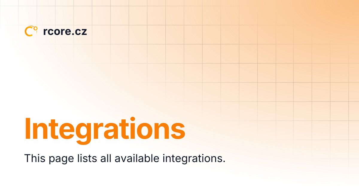 Integrations | rcore.cz